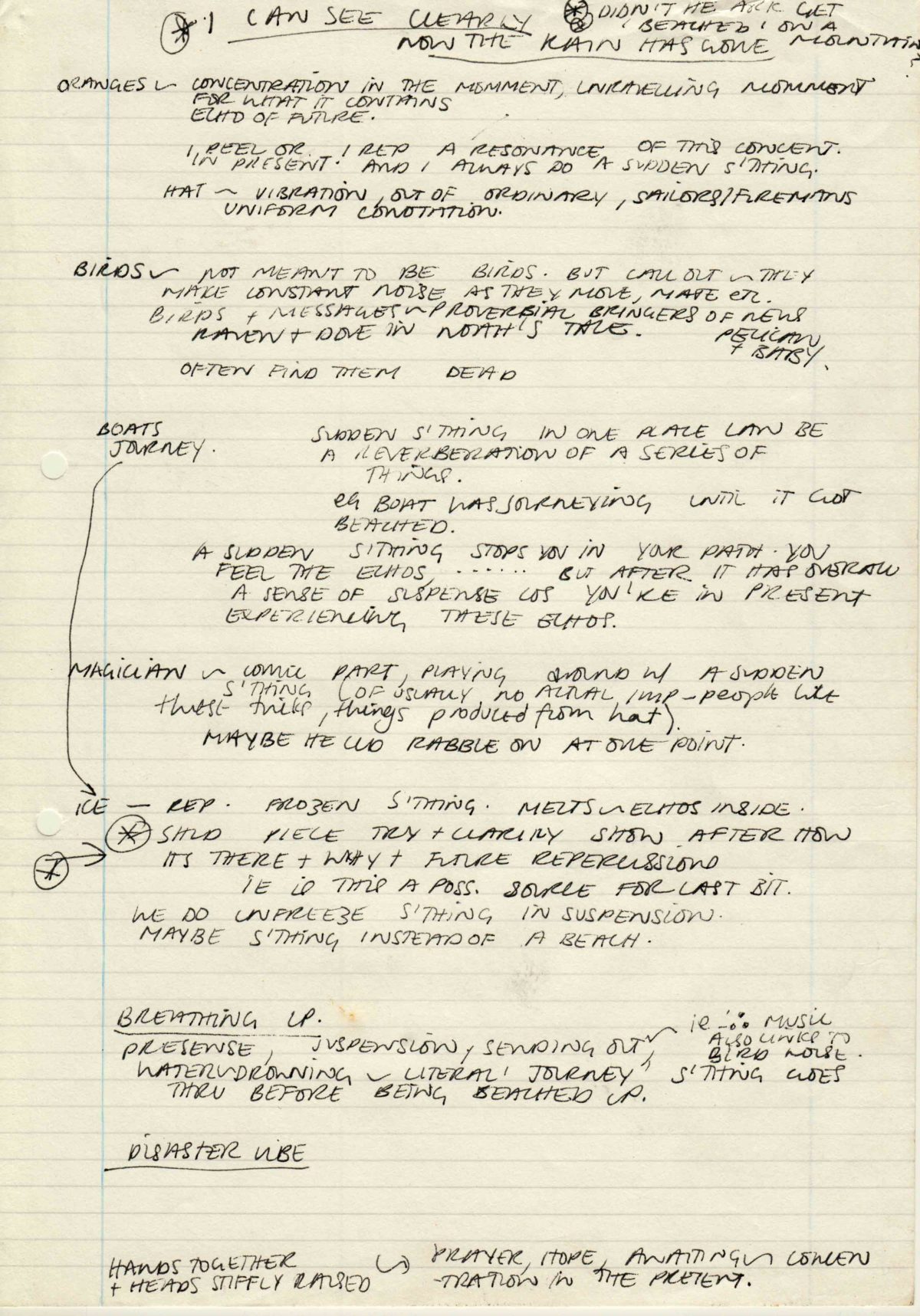 Hester Reeve and Vanessa Jones, ‘Beached’, 1988. Notes/drawings (Page 3 ...